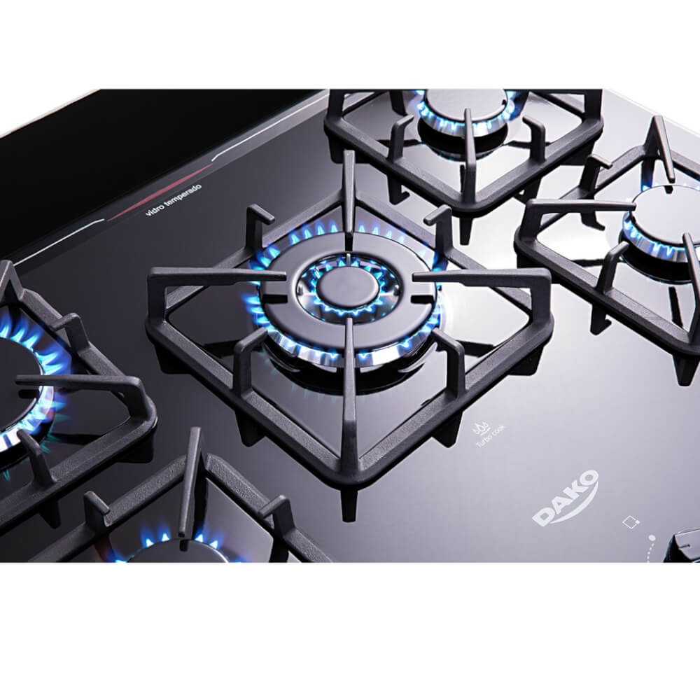 Fogao Dako 5 bocas Diplomata com Acendimento Automatico e Tripla Chama Preto - Moveis Linhares