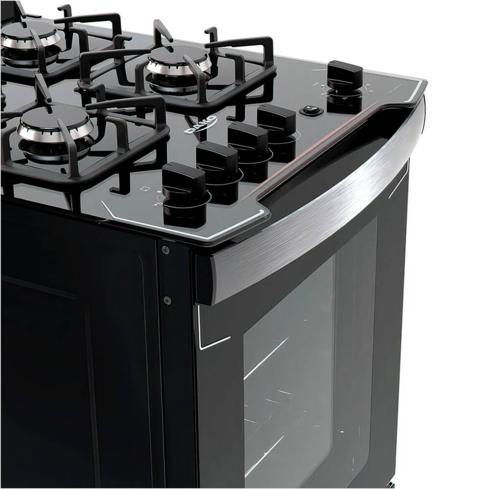Fogao Dako 4 bocas Diplomata com Acendimento Automatico Preto - Moveis Linhares