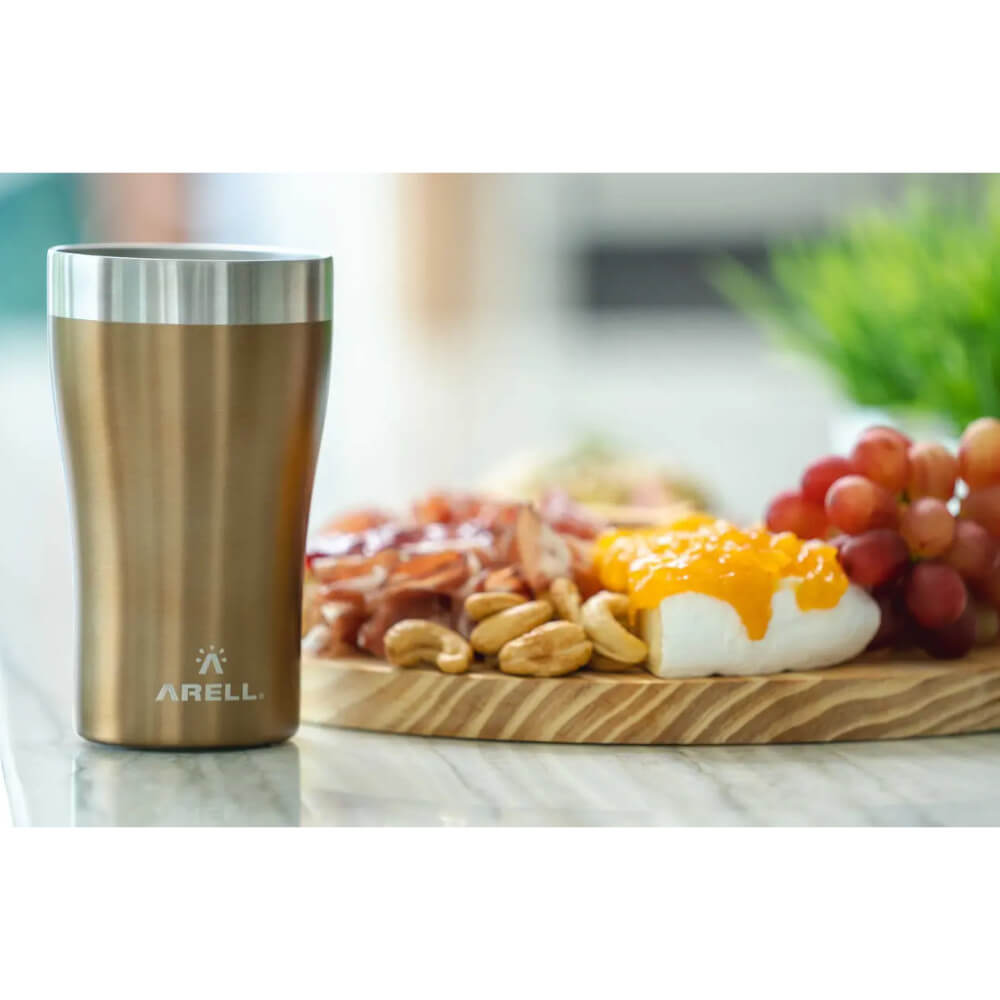 Copo Térmico Arell Tulip 500ml com Tampa Acrílica - Dourado - Moveis ...