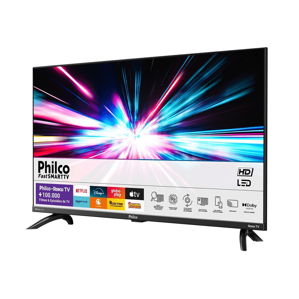 Smart Tv 32" Philco PTV32G7PR2CGB Fast LED Sistema ROKU - Moveis Linhares