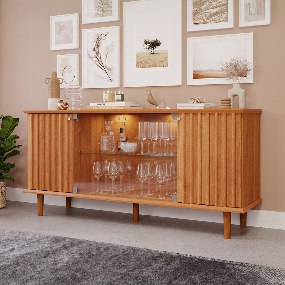 Aparador Buffet Cimol Janice 4 Portas Cinamomo - Moveis Linhares